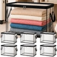 6 Pack Clear PVC Storage Organizer Bins with Reinforced Handles ...