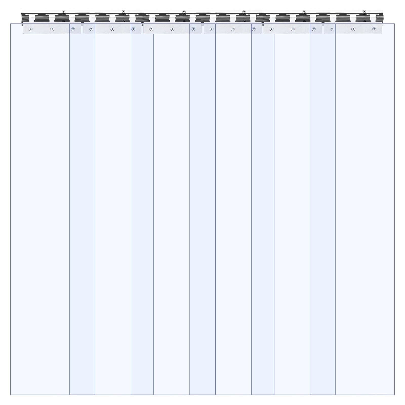 6-Pack Clear PVC Strip Curtain, 84" H x 36" W x 0.08" Thick, Thermal ...