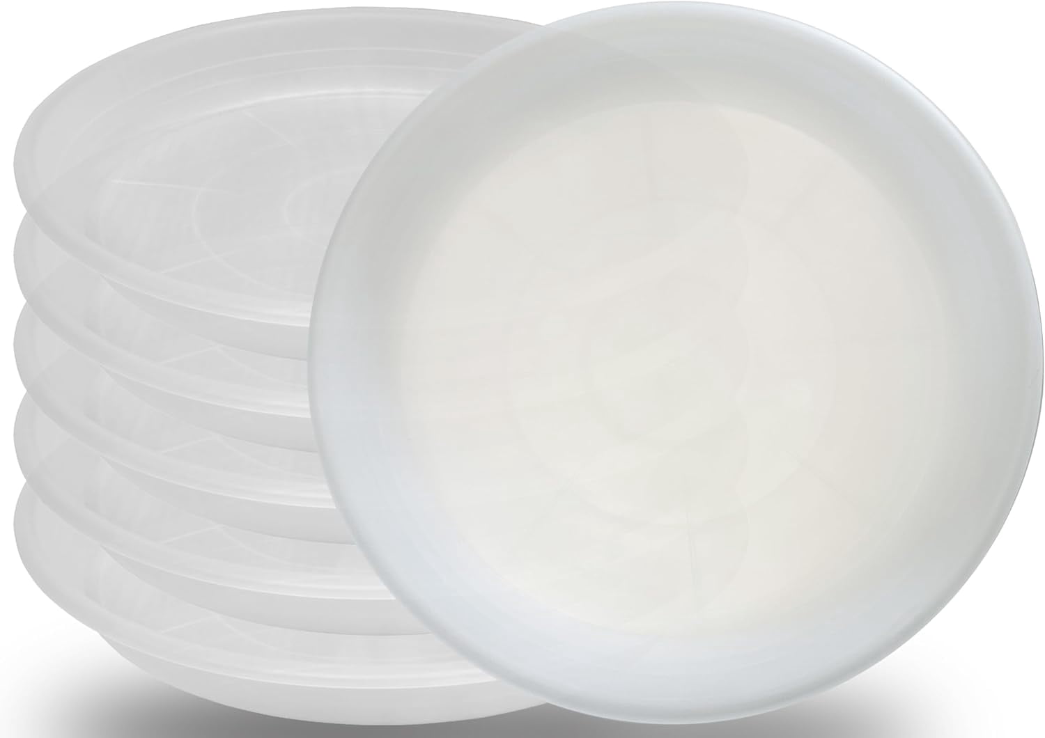 6 Pack Clear Plant Saucer 10 inch, Heavy Duty Plastic Clear Plant ...