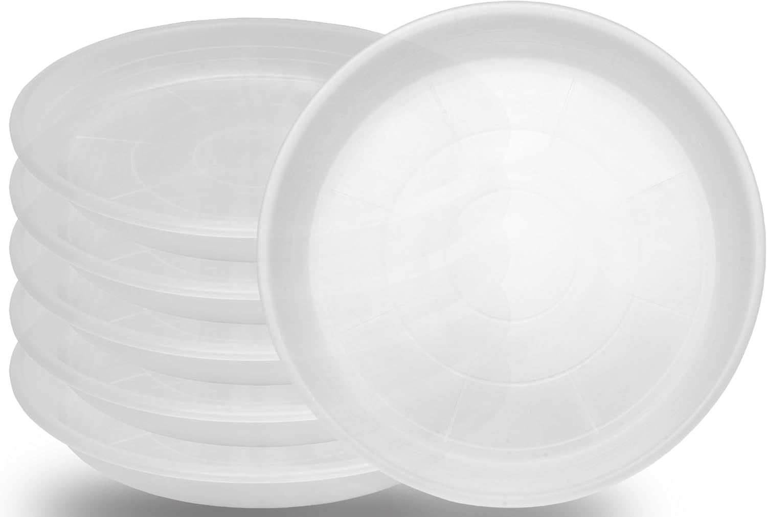 6 Pack Clear Plant Saucer 8 inch, Heavy Duty Plastic Plant Water Tray ...
