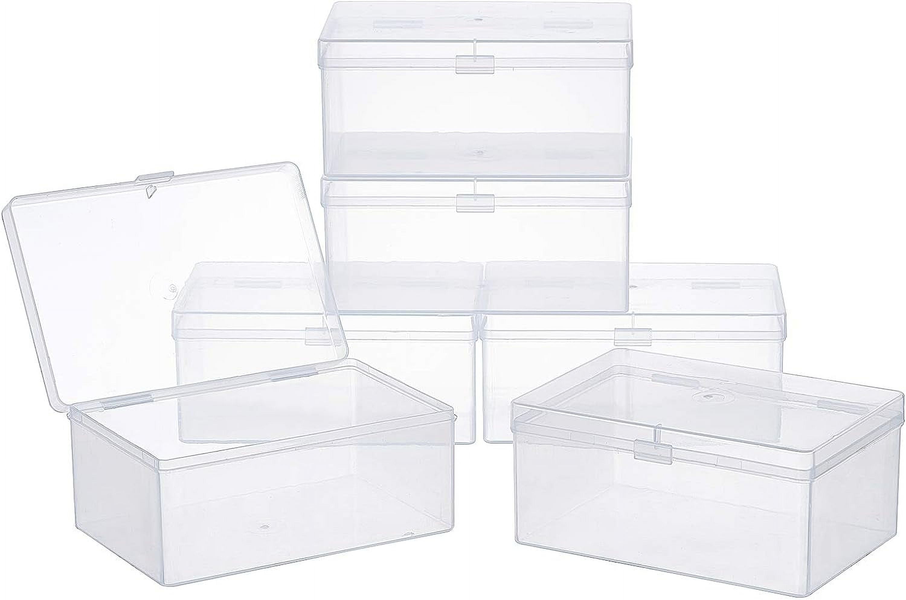 6 Pack Clear Plastic Beads Storage Containers Boxes with Lids 12.2x8 ...