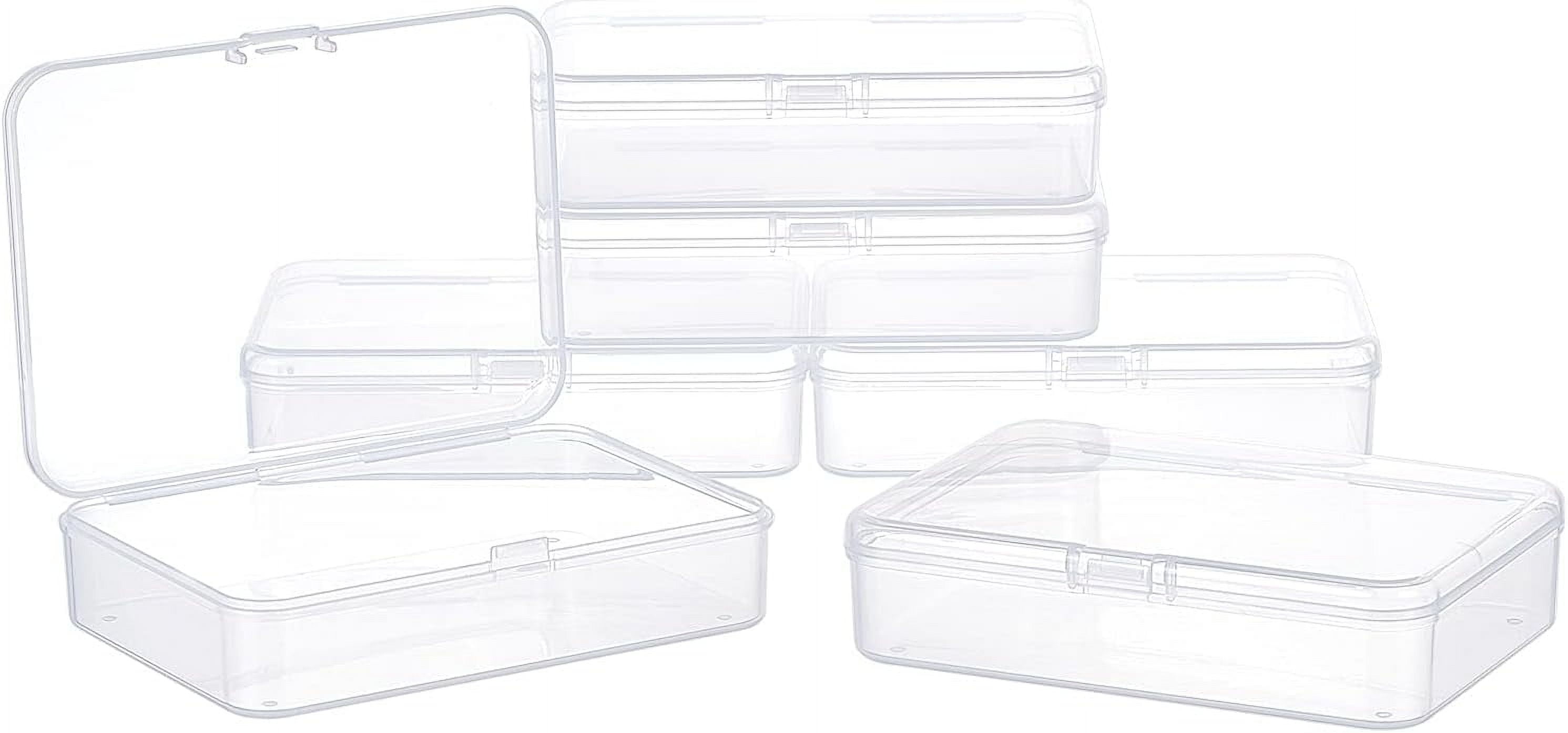 6 Pack Clear Plastic Beads Storage Containers Boxes with Lids Small ...