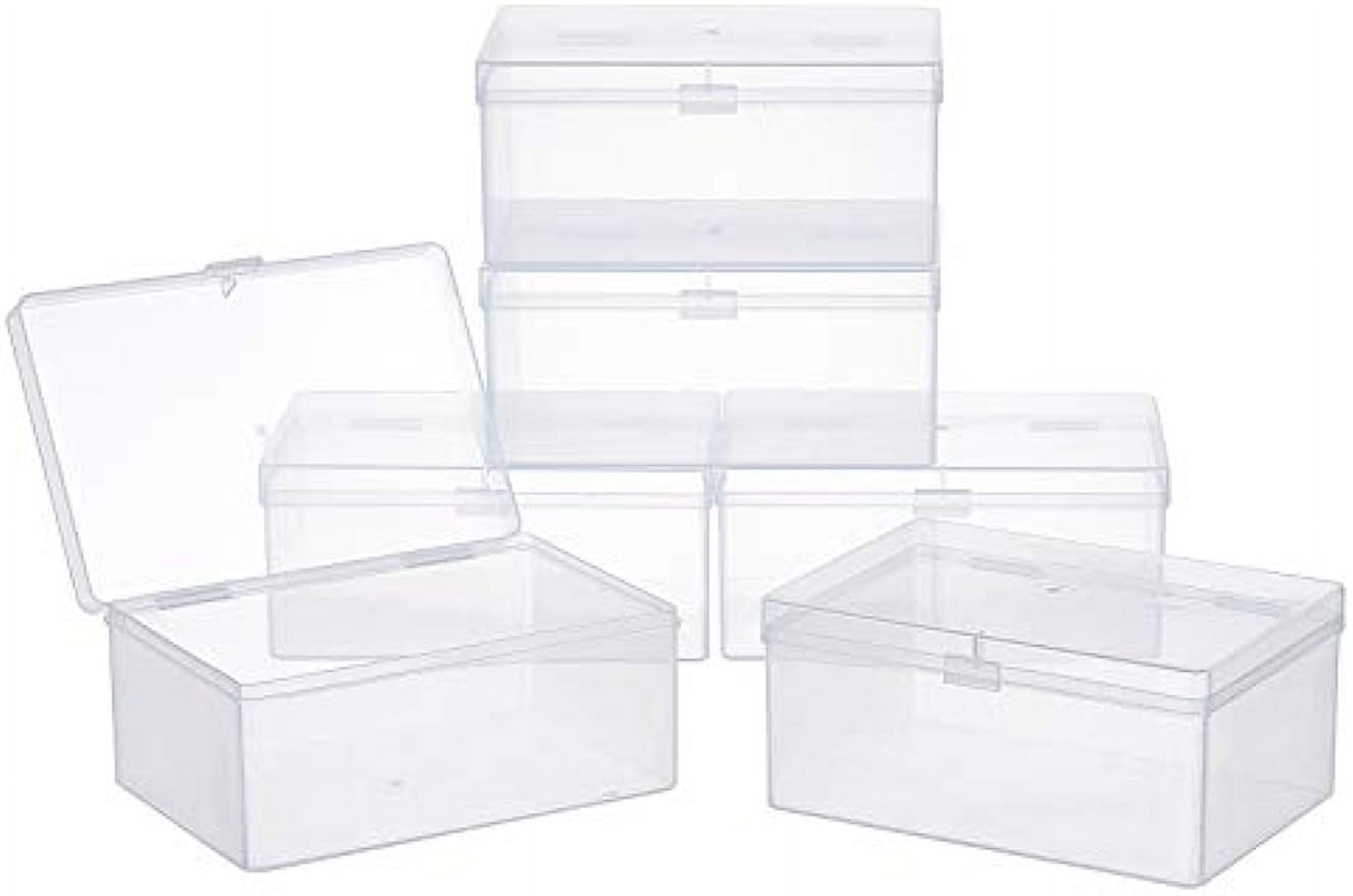 6 Pack Clear Plastic Beads Storage Containers Boxes with Lids Small ...
