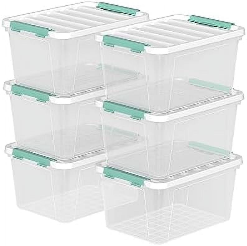 6-Pack Clear Plastic Storage Boxes, 20 Quart Plastic Storage Bins with ...