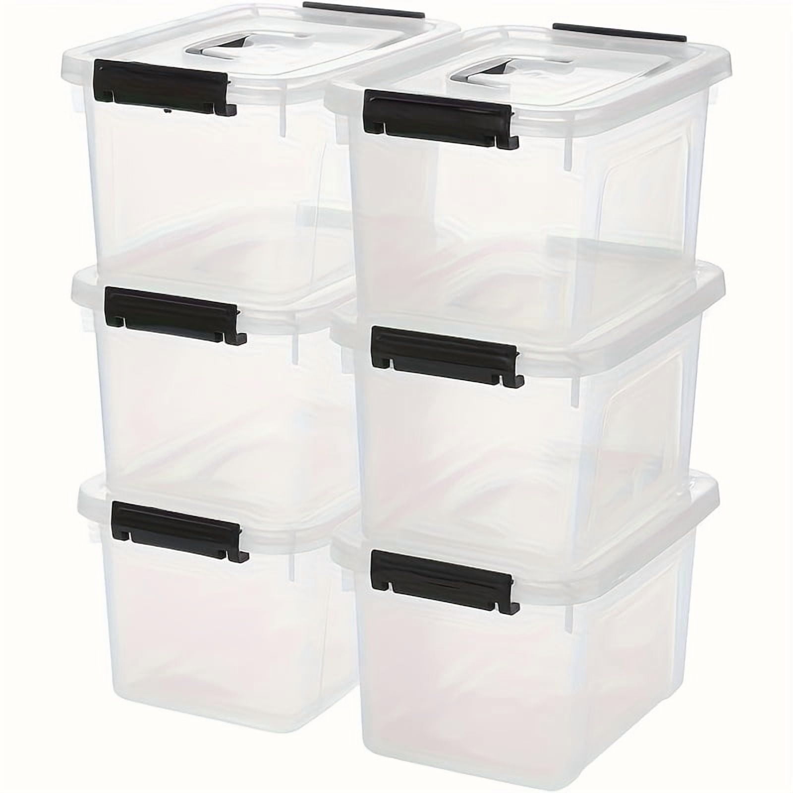 Clear Plastic Storage Boxes with Lids & Latches, 6 Quart, 6 Pack ...