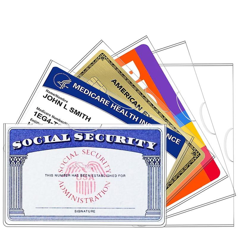 6 Pack Clear Social Security Card Holder, Social Security Card ...