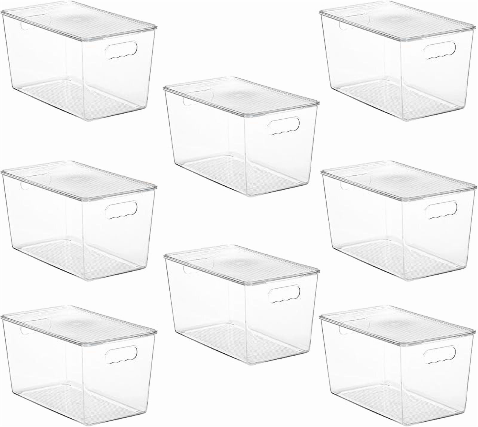 6 Pack Clear Stackable Storage Bins with Lids, Large Plastic Containers ...