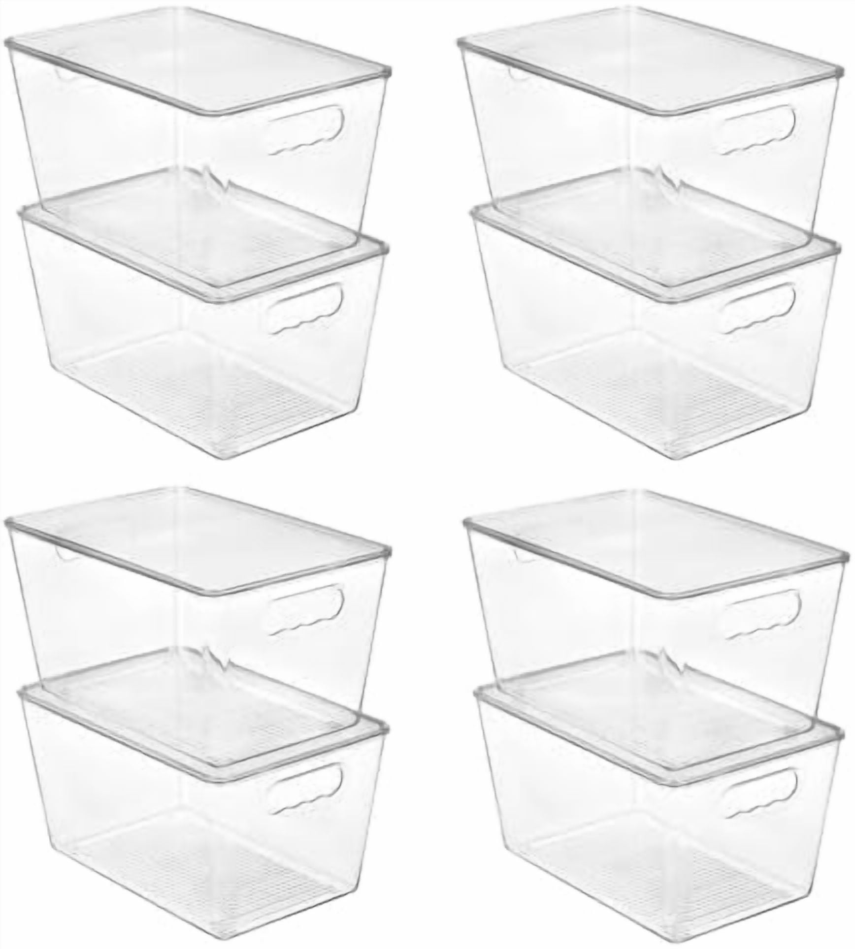 6 Pack Clear Stackable Storage Bins with Lids, Medium Plastic ...