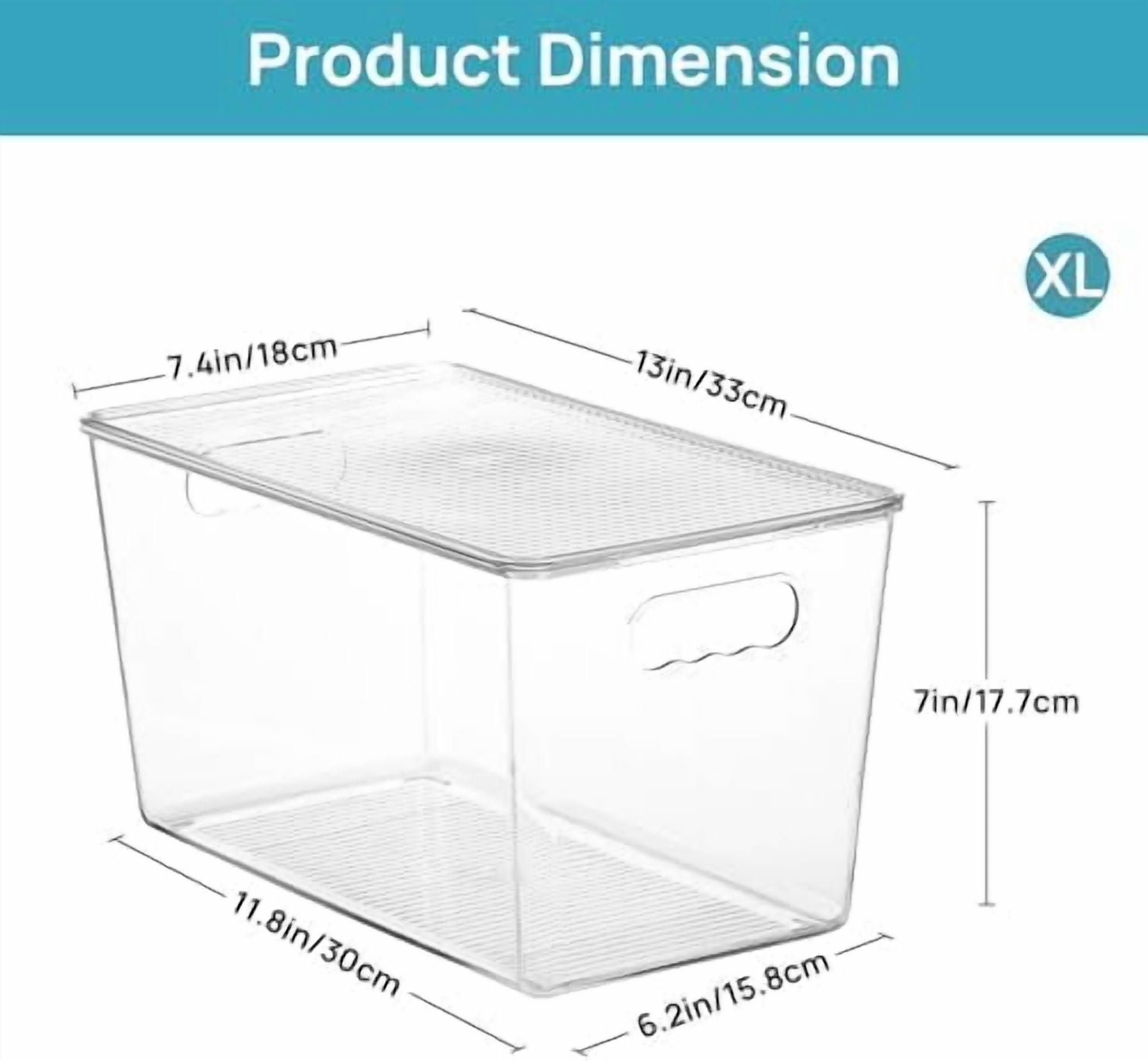 6 Pack Clear Stackable Storage Bins with Lids,XLarge Plastic Containers ...