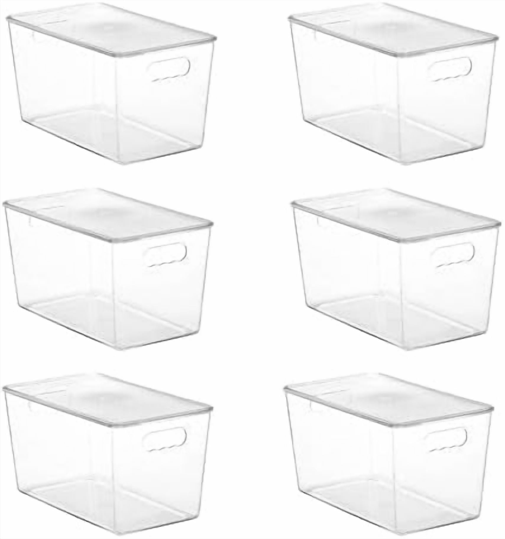 6 Pack Clear Stackable Storage Bins with Lids,XLarge Plastic Containers ...