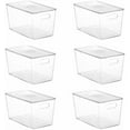 6 Pack Clear Stackable Storage Bins with Lids,XLarge Plastic Containers ...