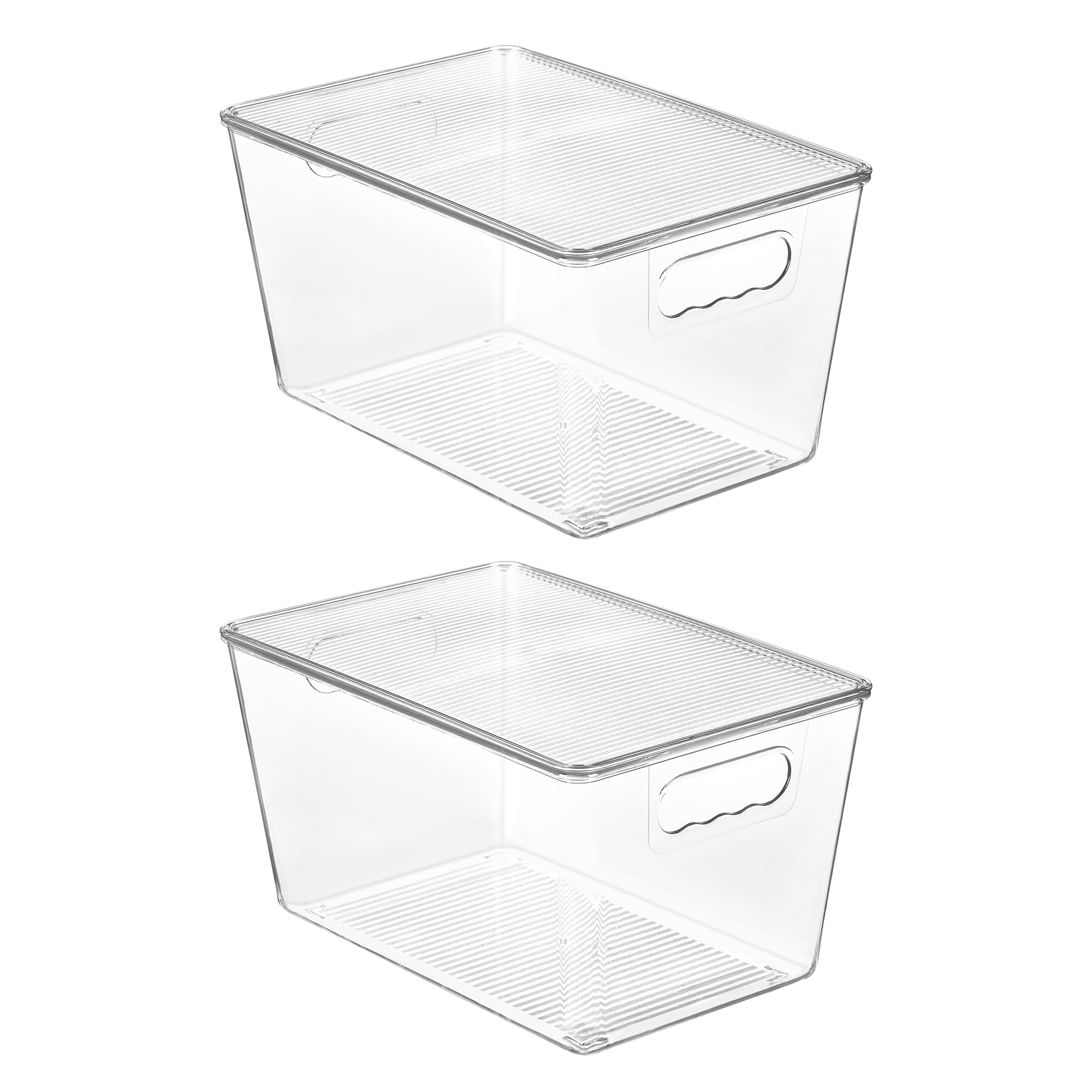 6 Pack Clear Stackable Storage Bins with Lids Large Plastic Containers ...