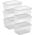 6-Pack Clear Storage Box, Stackable Container Bins with Lids, 58 Qt ...