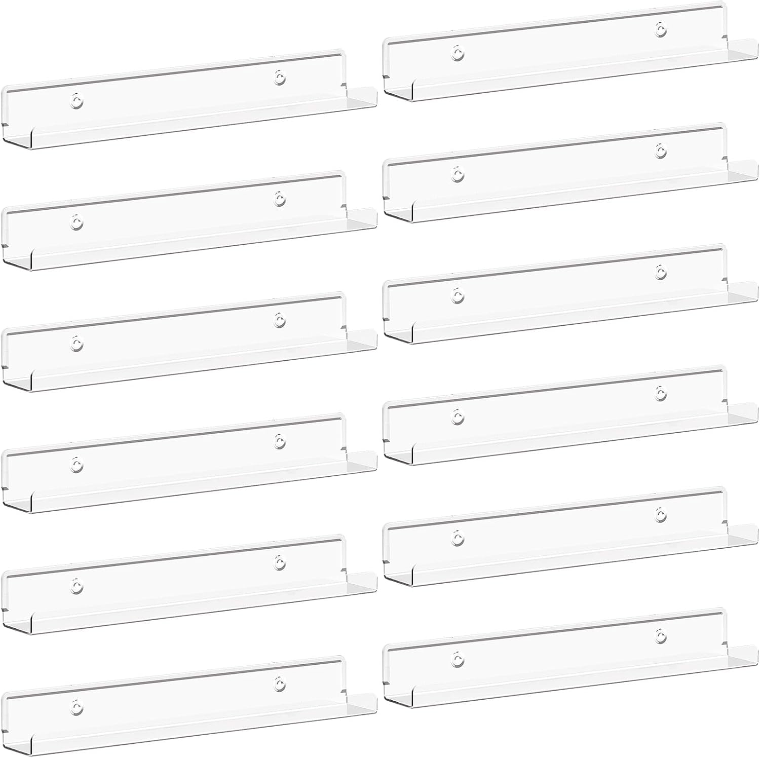 6 Pack Clear Wall Shelves for Nail Polish/Book/Picture/Makeup, Acrylic ...