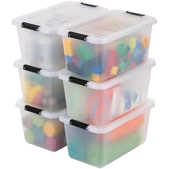6-Pack Clip Box with Latching Lids, 13 Quart Craft Storage Bins, Art ...