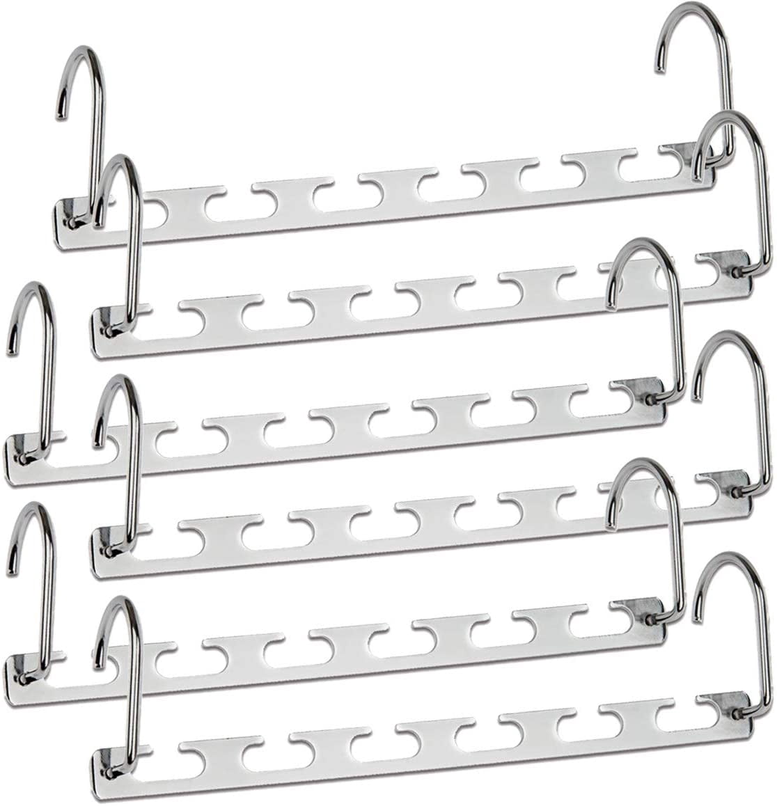 6 Pack Closet Space Saving Hangers, Multi-Purpose Metal Magic Hangers ...