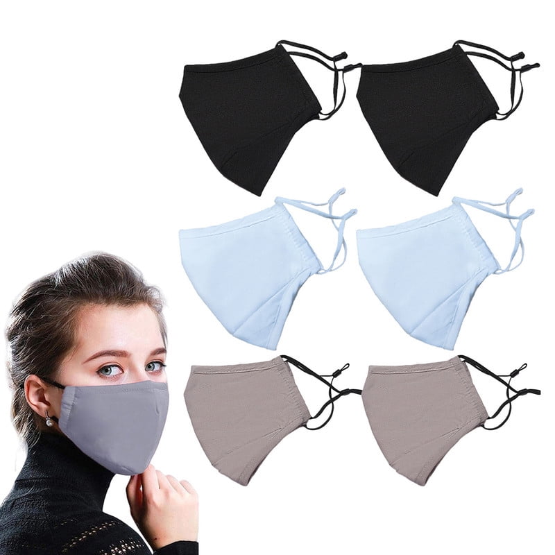 6 Pack Cloth Face Mask, HOMEIORA 3-layer Cotton Fabrics Face Mask ...