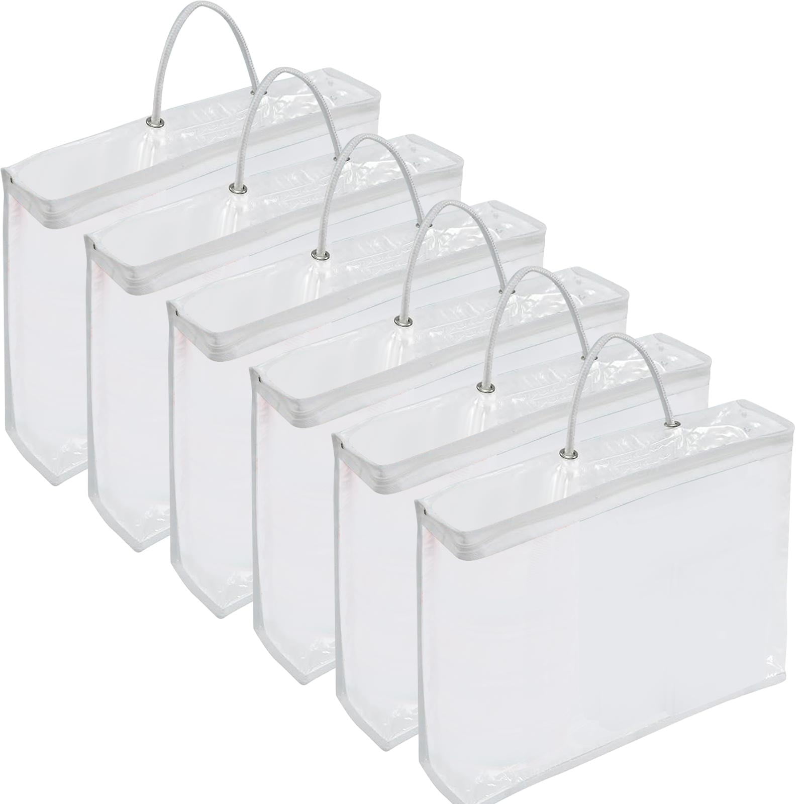6 Pack Clothes Storage Bag,Clear Sheet Storage Bags with Zipper,Plastic ...