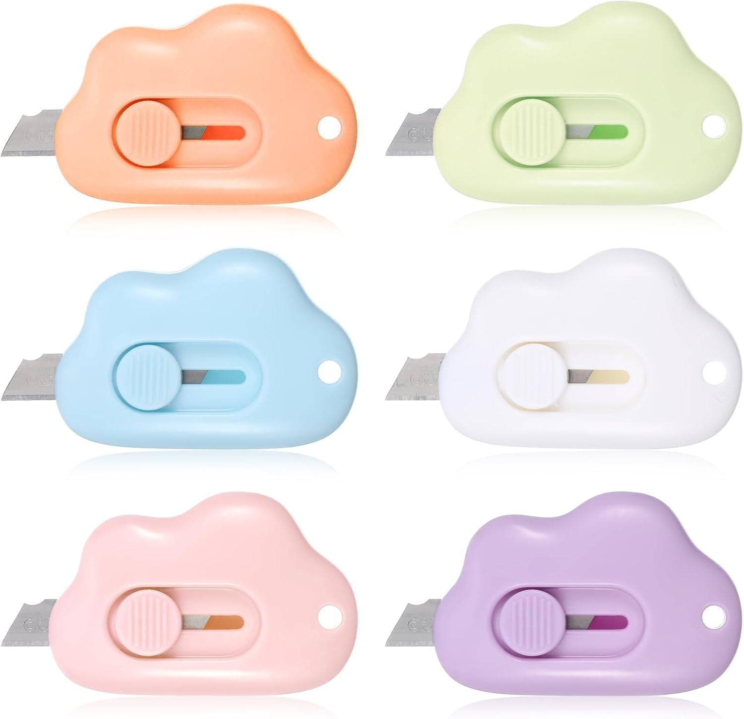 6 Pack Cloud Box Cutter Retractable, Box Cutter Cloud Shaped Mini ...