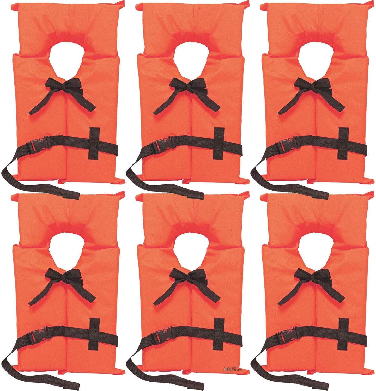 6 Pack Coast Guard Approved Life Jackets. High Visibility Color Type II ...