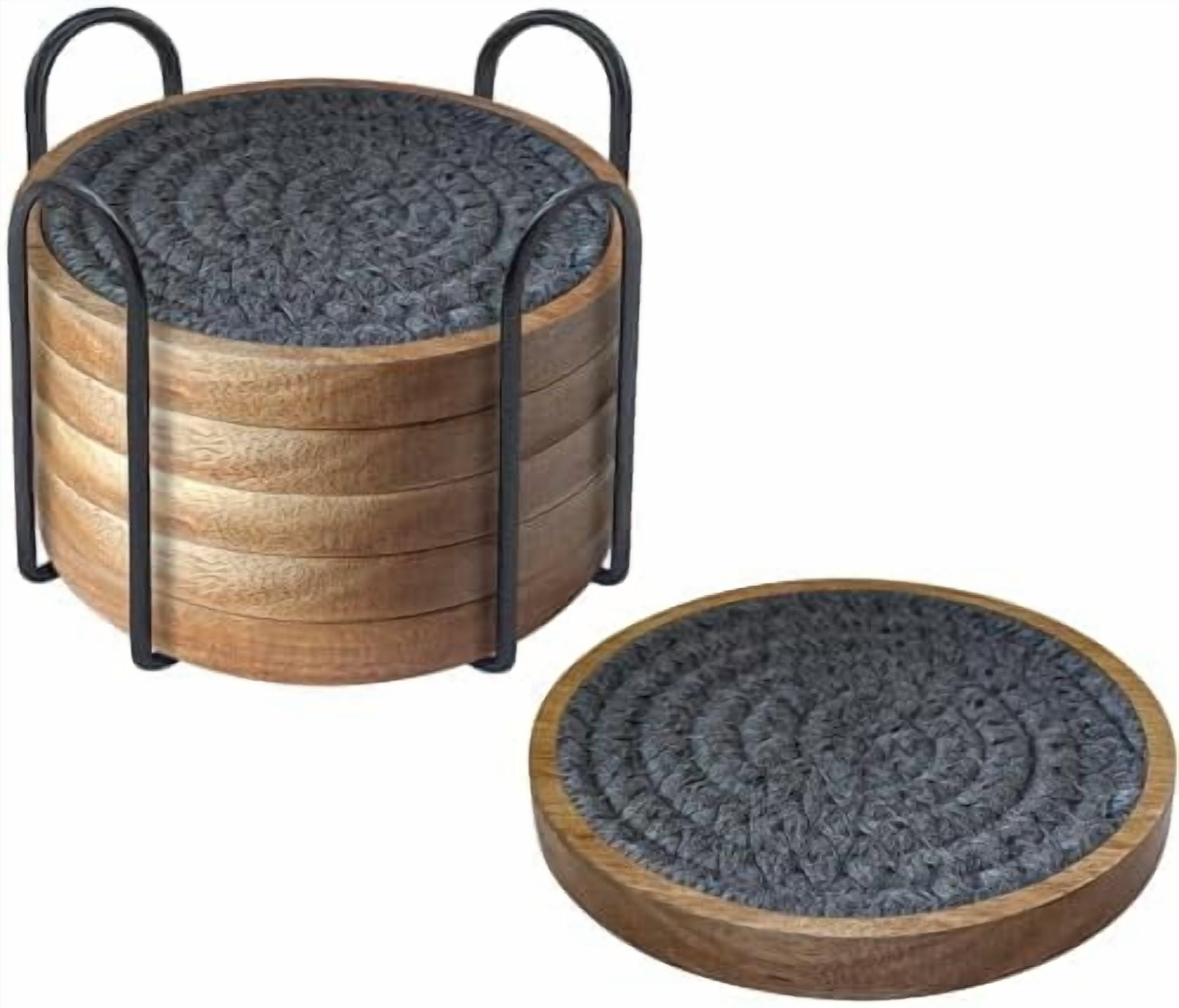 6 Pack Coasters for Drinks Absorbent, 4.3 inches Cork Coasters for ...