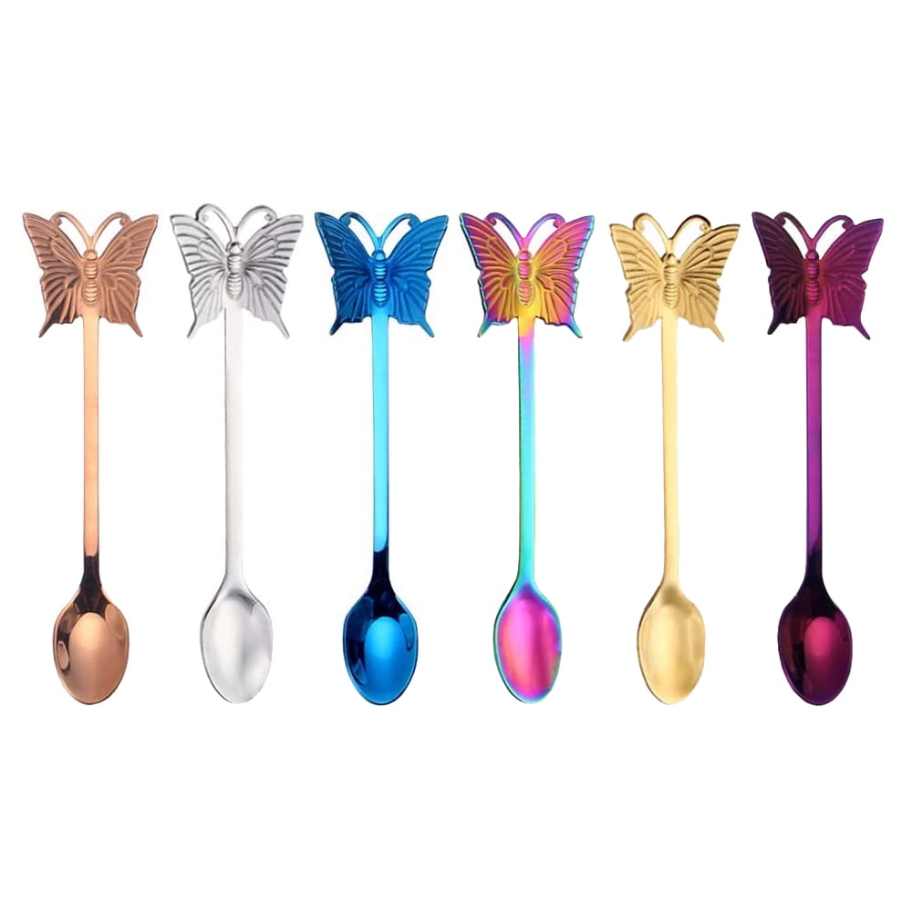 6-Pack Coffee Spoons Rainbow Colorful Teaspoon Dessert Espresso ...