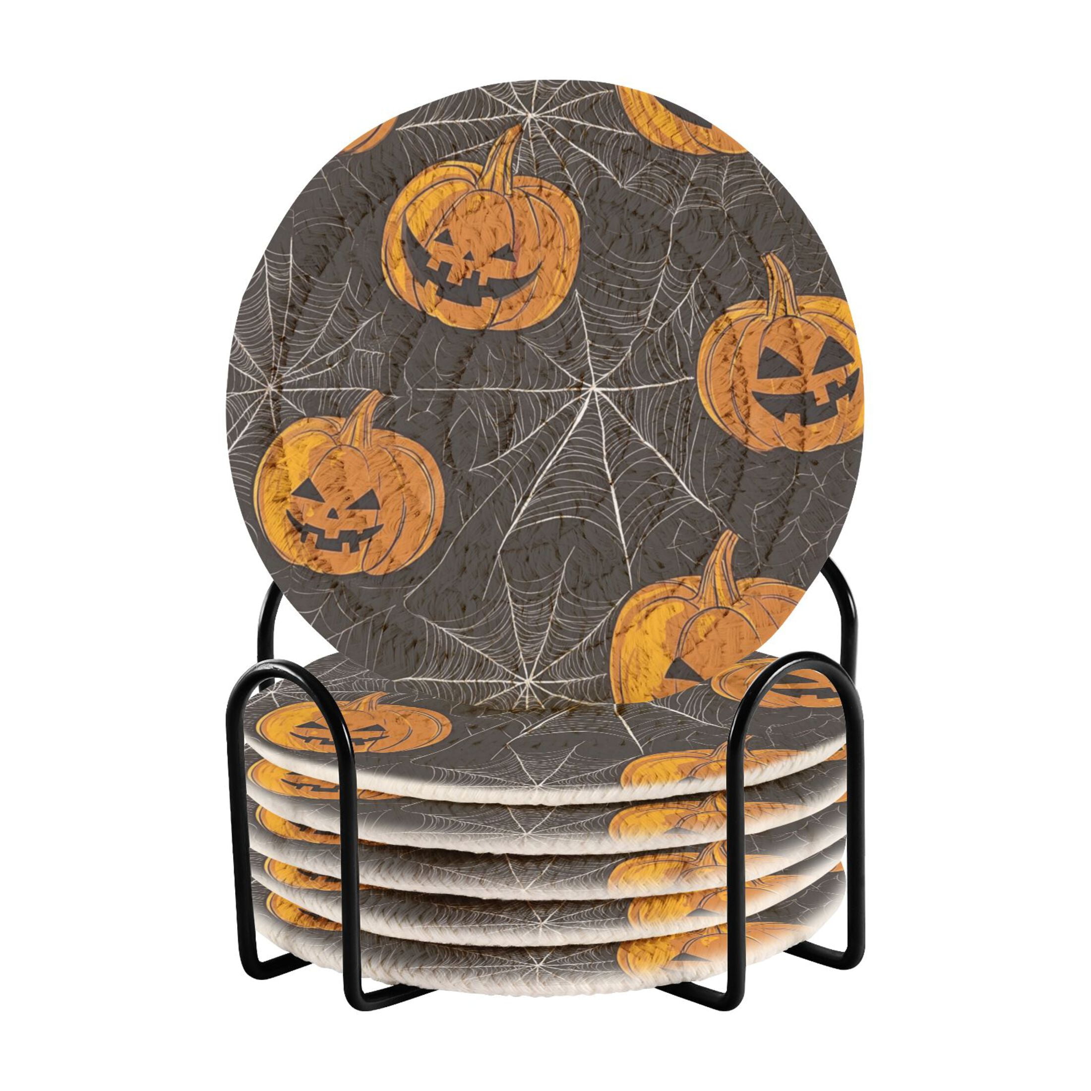 6-Pack Coiled Coasters Set with Storage Rack Heat-Resistant for Home ...