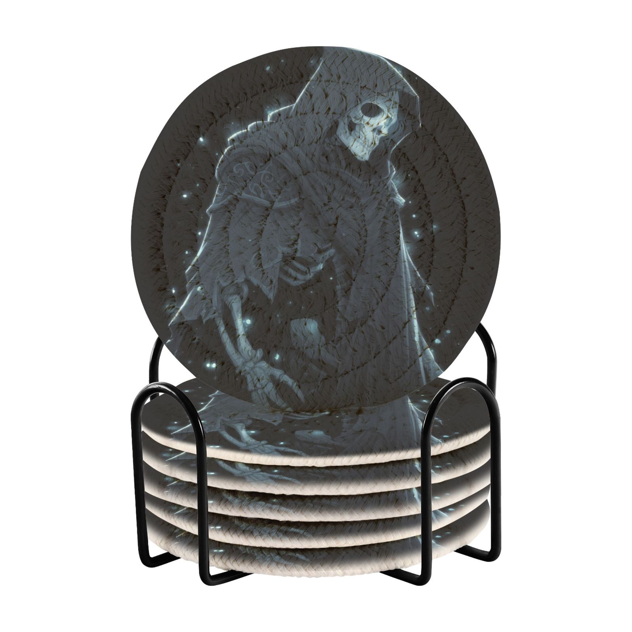 6-Pack Coiled Coasters Set with Storage Rack Heat-Resistant for Home ...