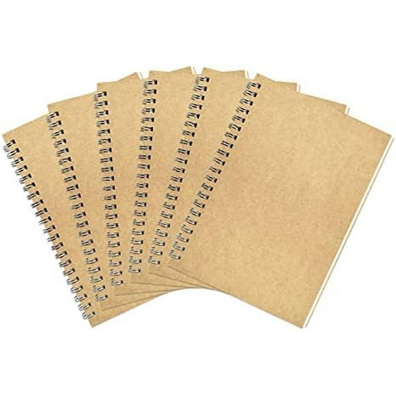 6 Pack College Ruled Notebook, Soft Yellow Cover Spiral Notebook, Memo ...