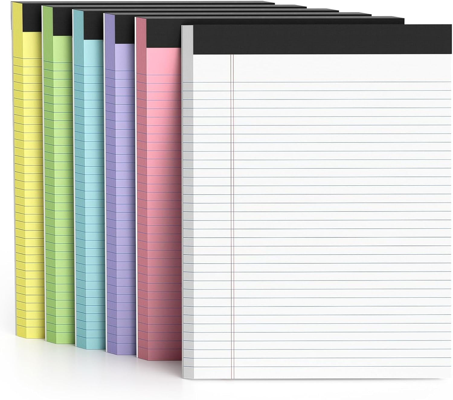 6 Pack Colored Legal Pads 8.5 x 11 College Ruled Paper Note Pads Narrow ...
