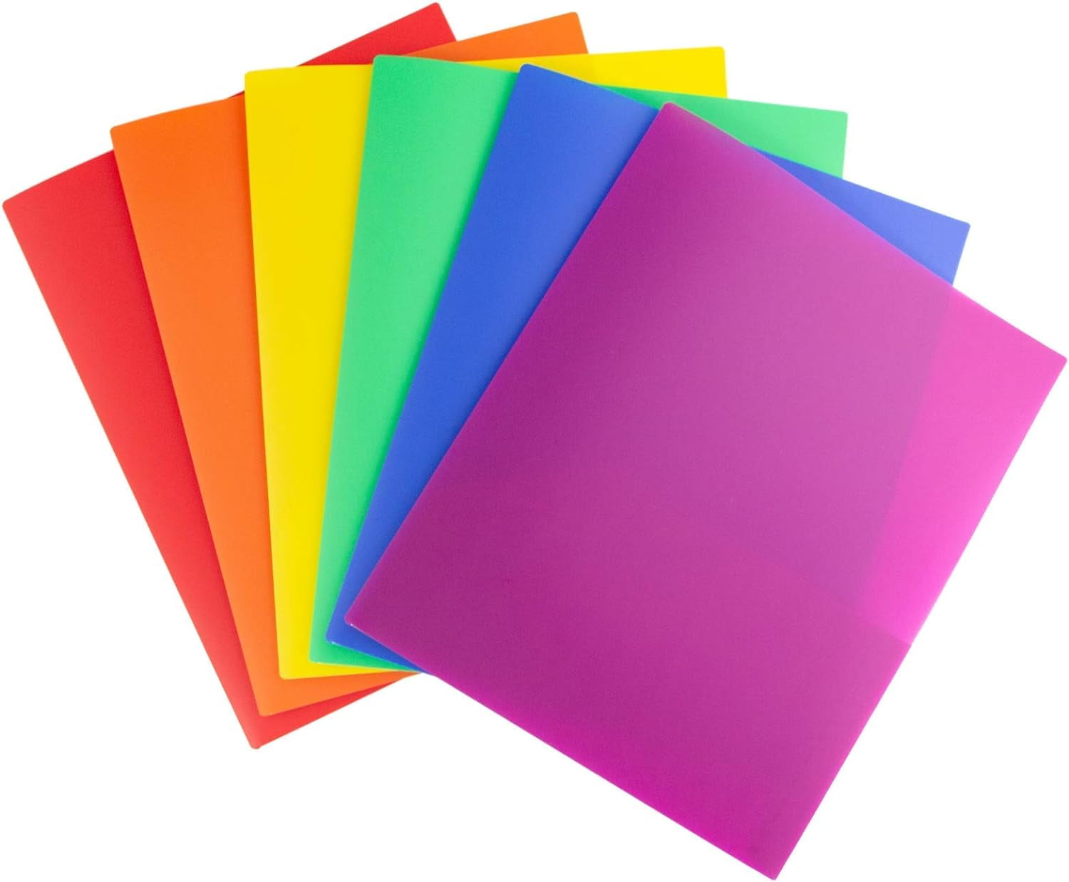 6 Pack Colored Plastic Folders with Pockets, 2 Pocket Poly Folders for ...