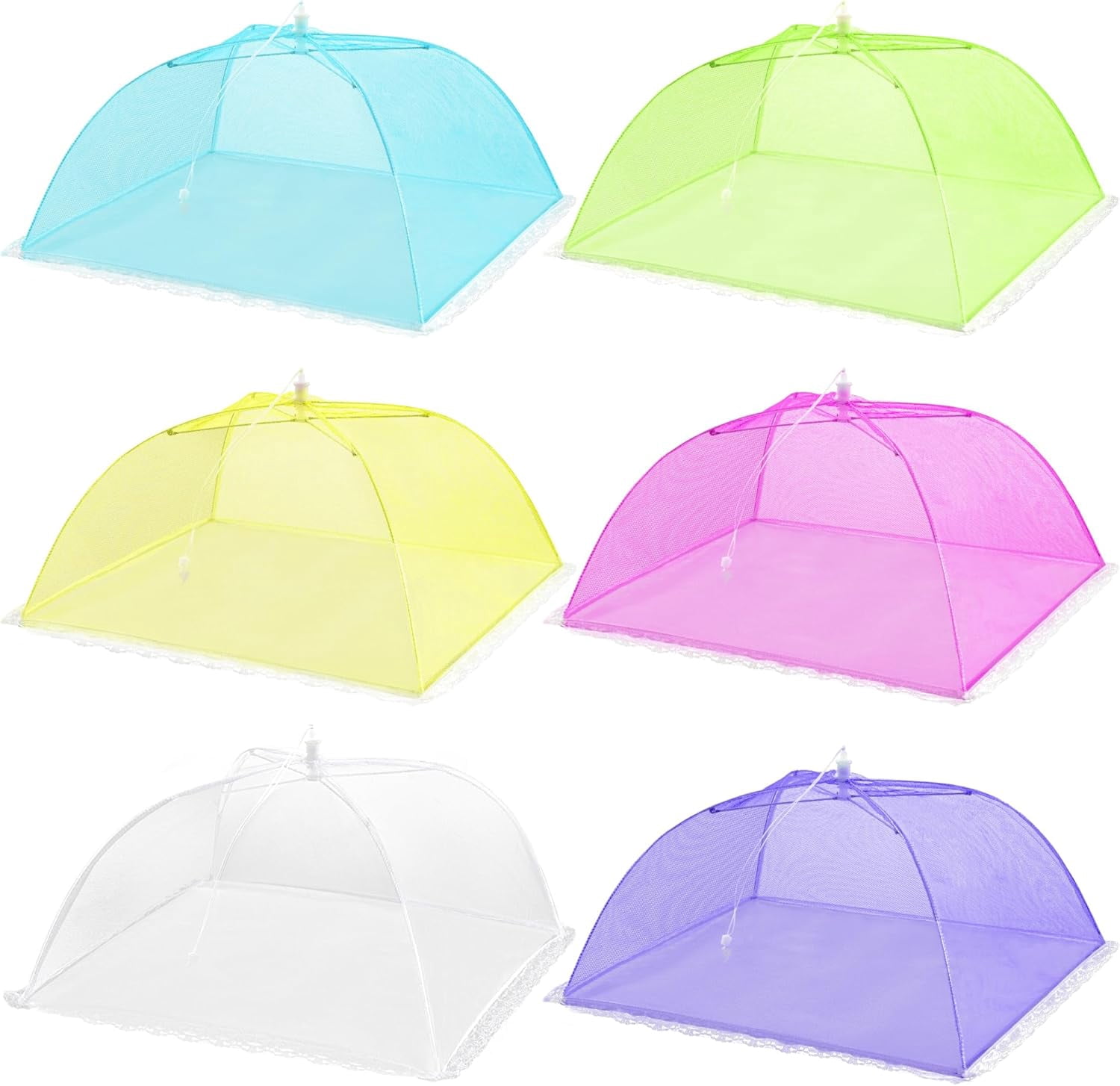 6 Pack Colored PopUp Mesh Food Cover Tent for Outside,17 Inches ...