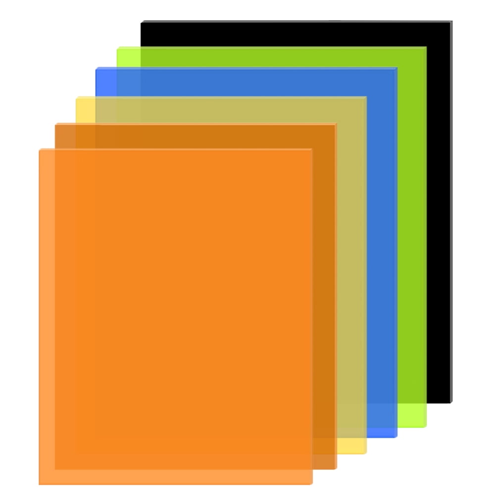 6 Pack Colored Translucent Acrylic Sheet 0.11 Inch Thick Acrylic Sheets ...