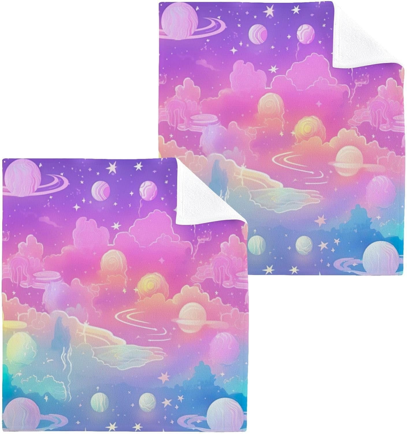 6 Pack Colorful Flyer Pure Cotton Washcloths 12 x 12 Inch Reusable ...