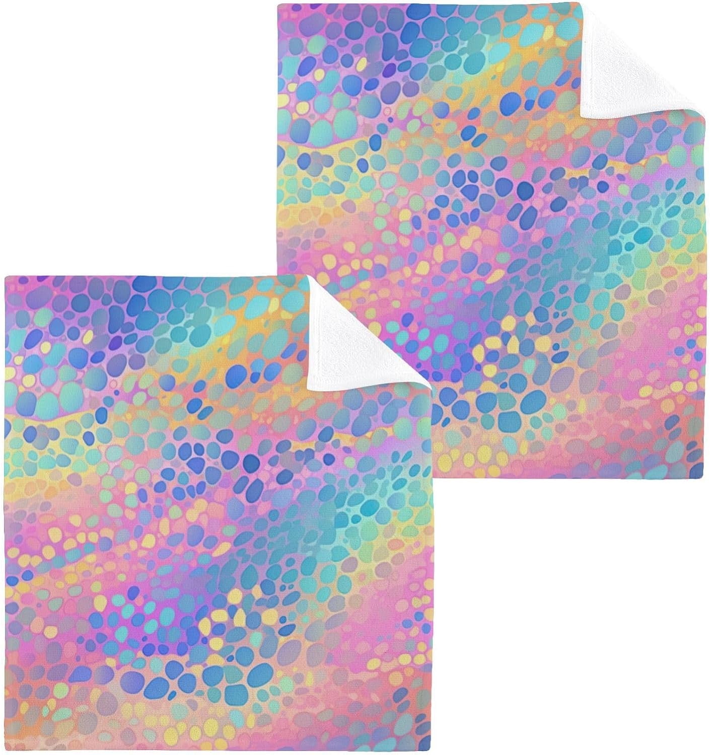 6 Pack Colorful Leopard Pure Cotton Washcloths 12 x 12 Inch Reusable ...