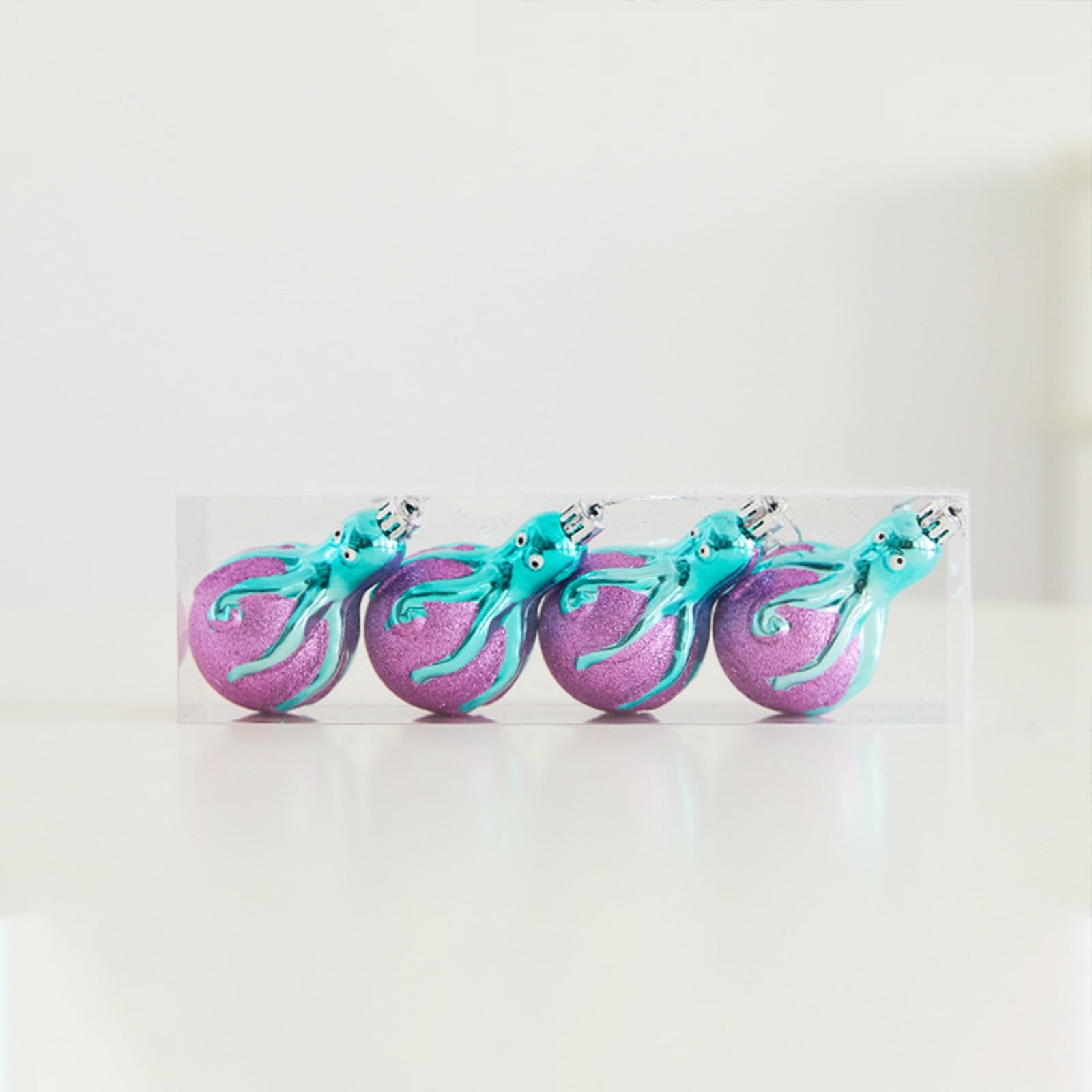 6 Pack Colorful Octopus Christmas Tree Ornaments Plastic Balls Purple ...