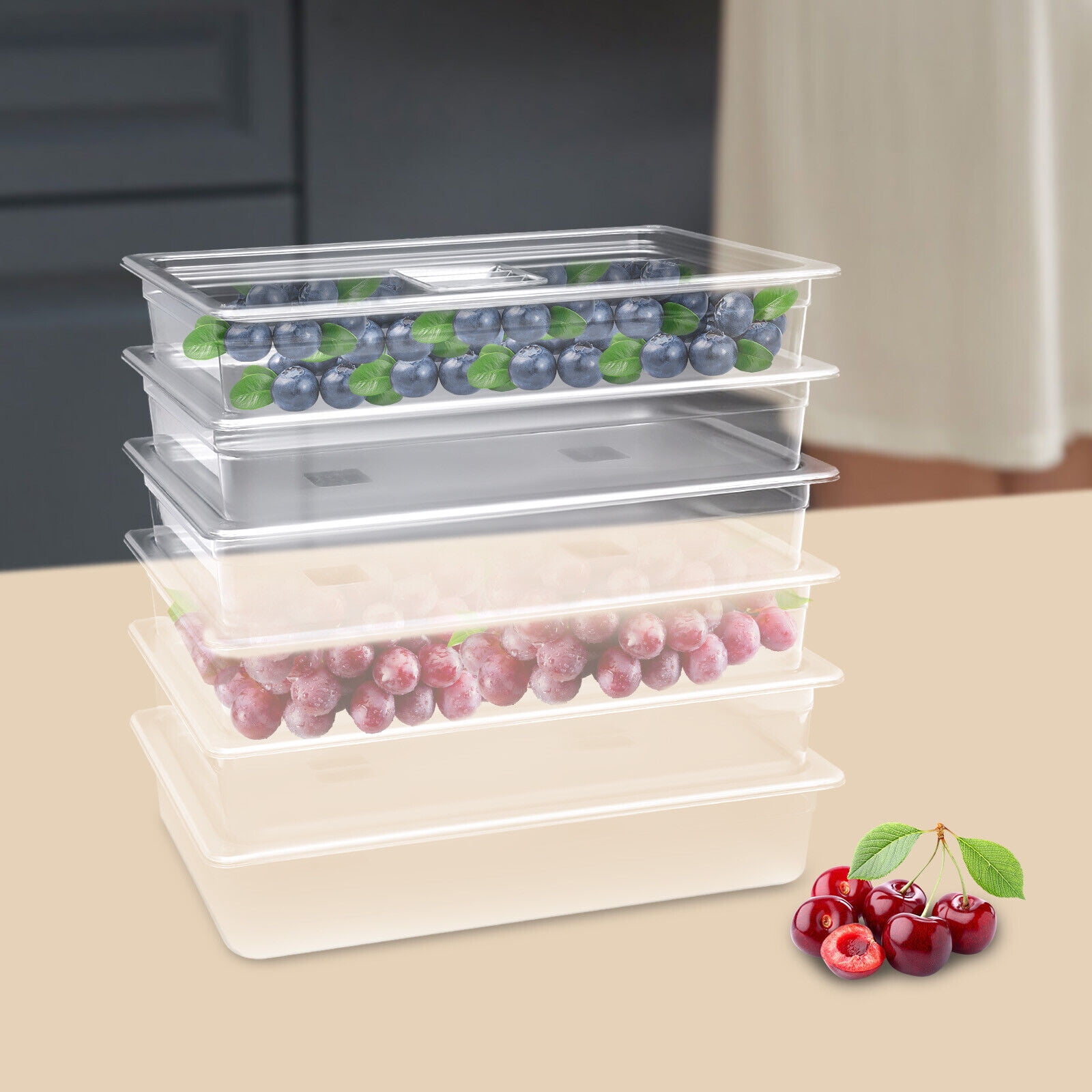 6 Pack Commercial Food Pans with Lids Hotel Buffet Restuarant Food ...