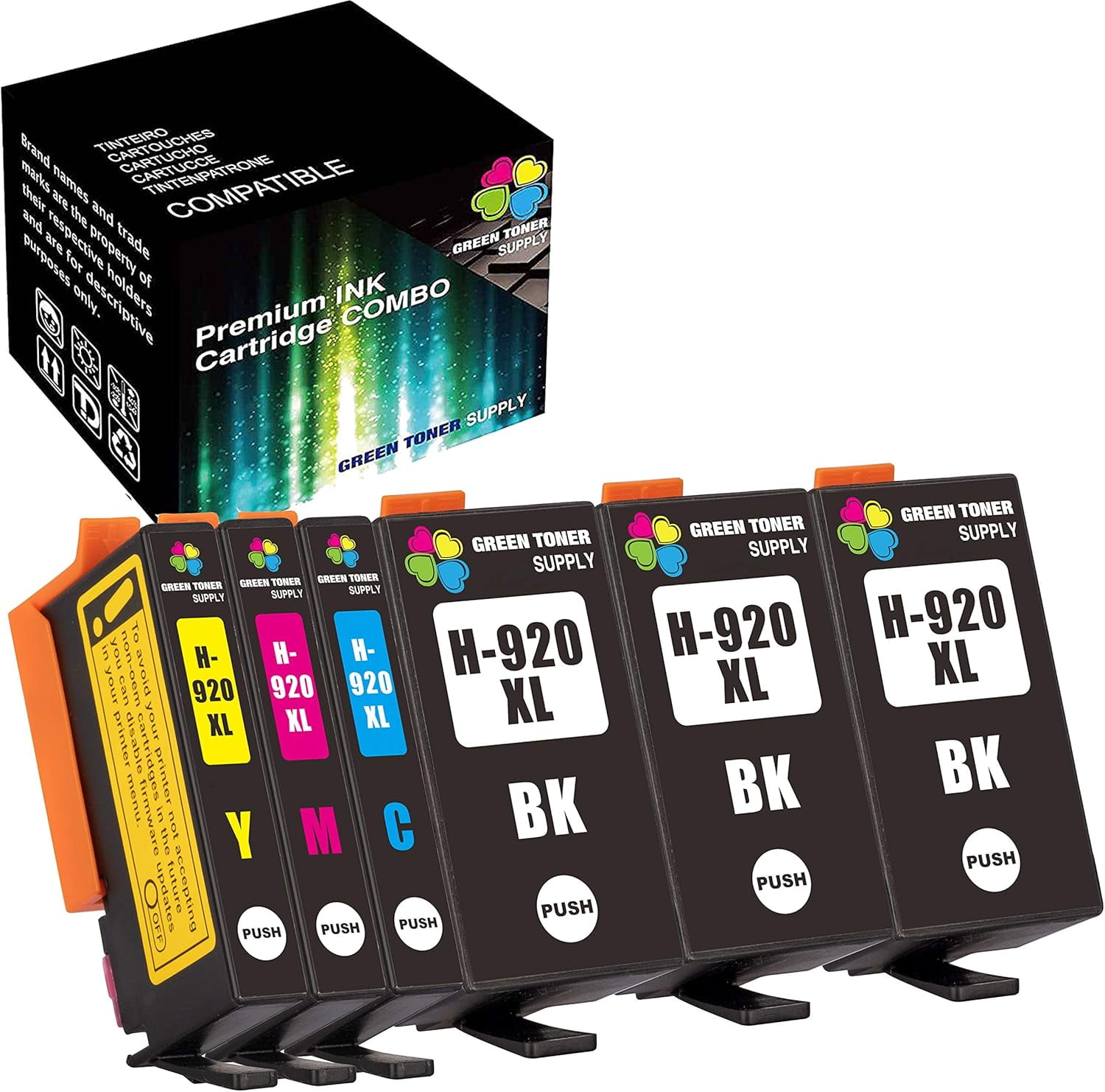 6-Pack Compatible 920XL Ink Cartridge 920 (3xB+CYM) 920XL 920 Ink ...