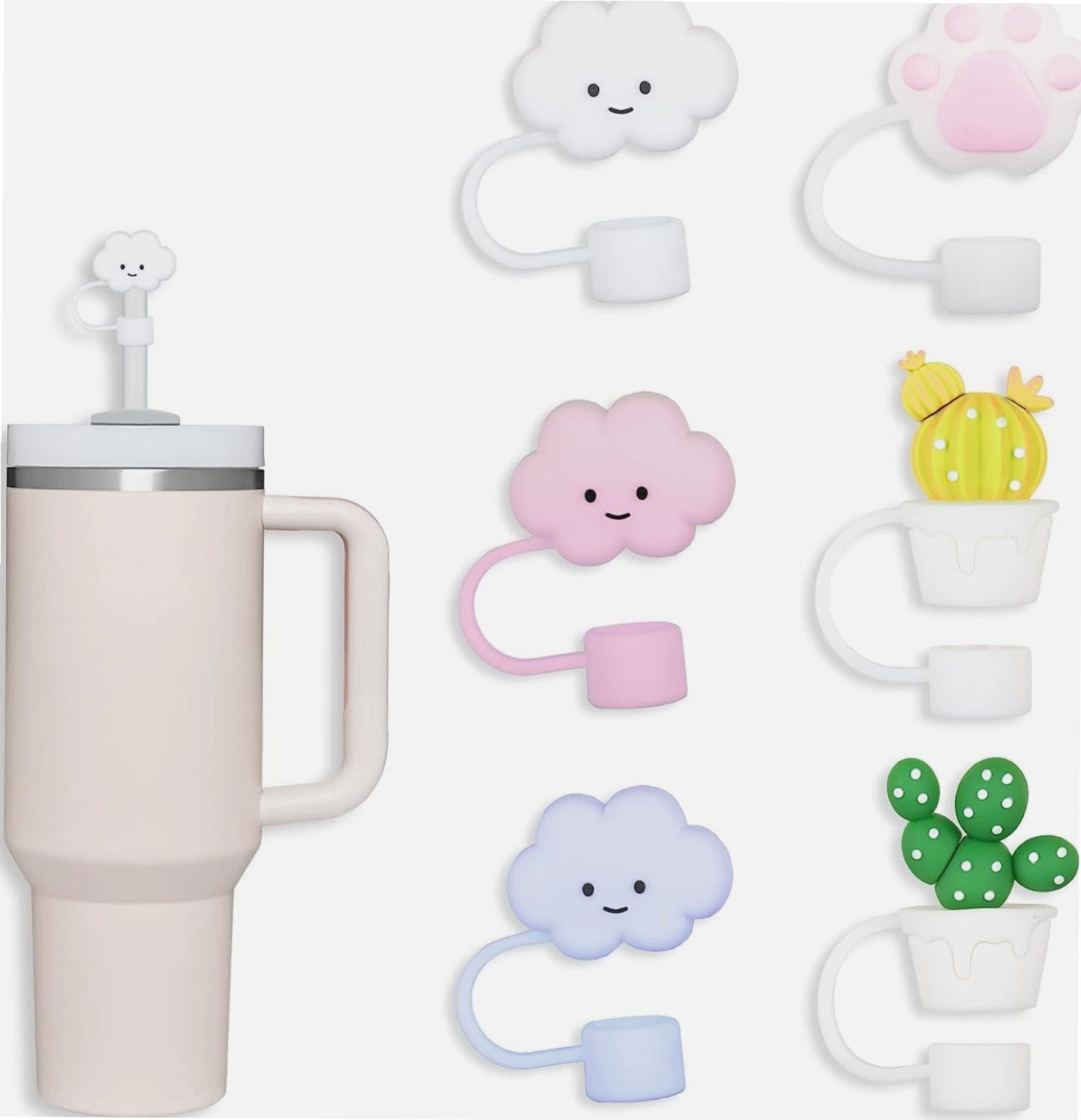6 Pack Compatible with Stanley 30 & 40 Oz Tumbler, 10mm Straw Covers ...