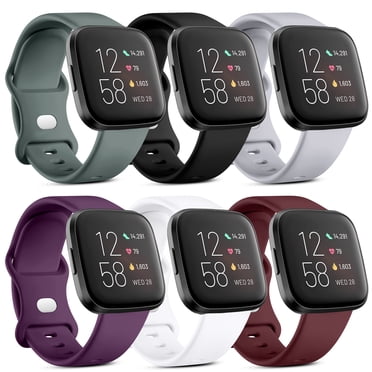 Fitbit Versa Lite Edition Smartwatch, Silver Aluminum Case, Charcoal ...