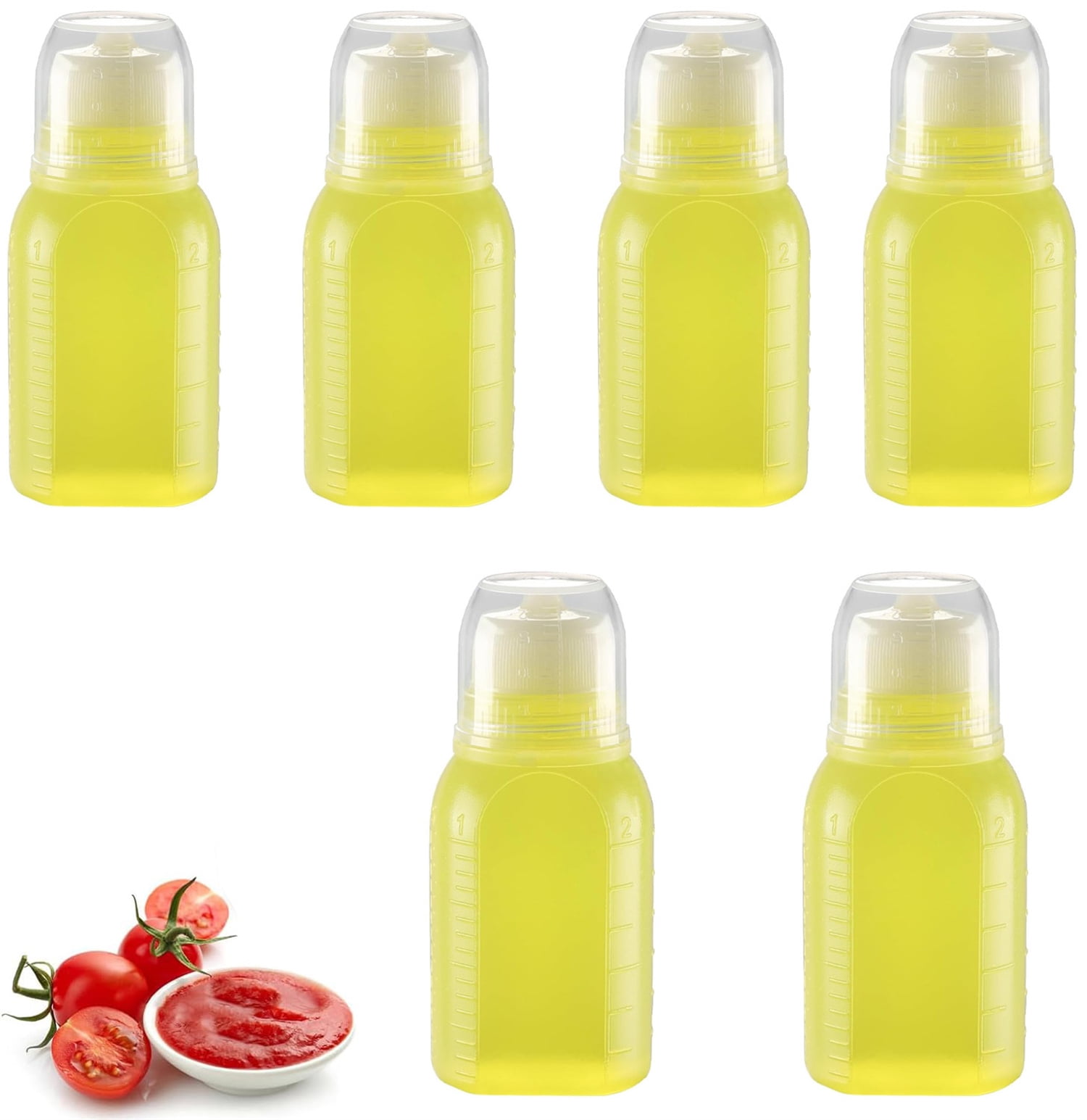 6 Pack Condiment Squeeze Bottles for Sauces,Happon 2oz/60ml Hot Sauce ...