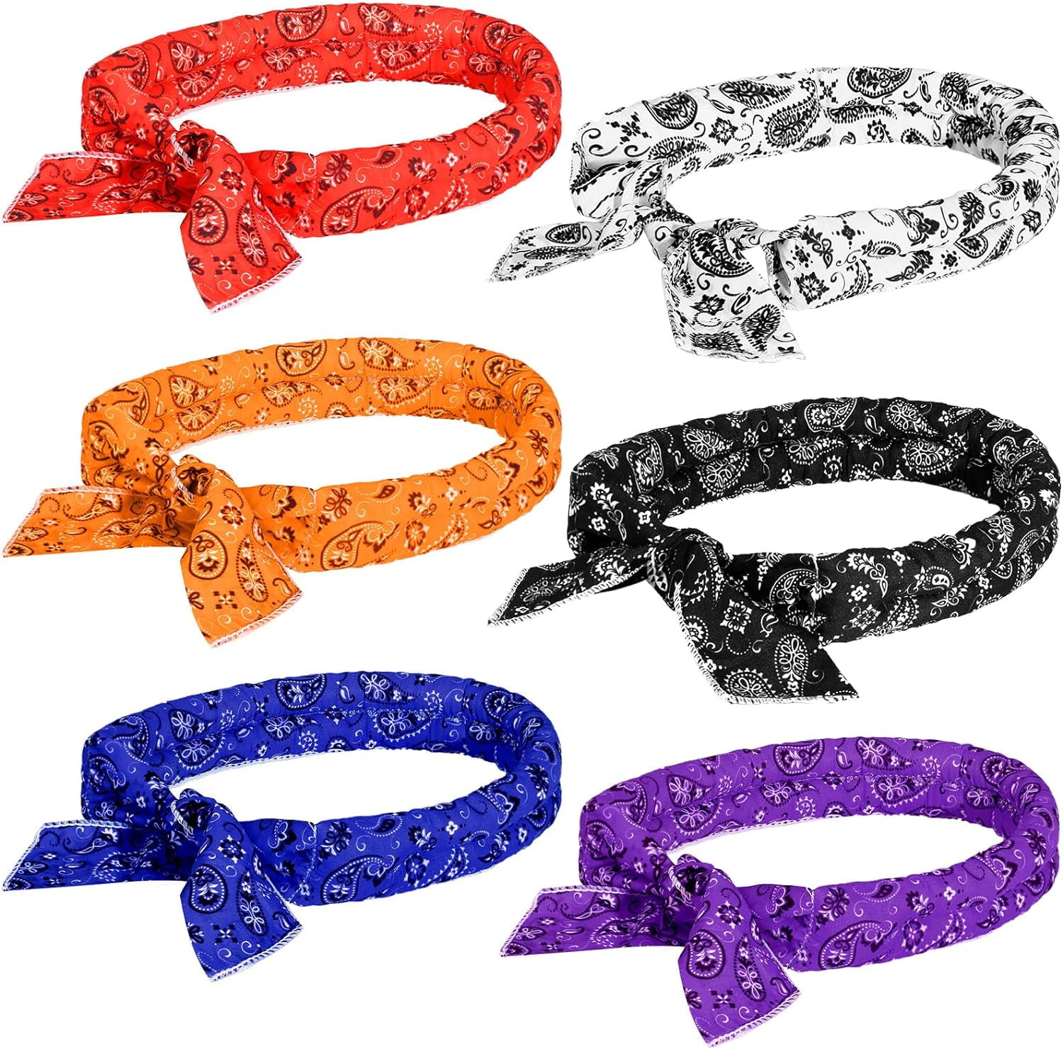 6 Pack Cooling Neck Wraps Cooler Ice Wrap Scarf Bandanas for Hot ...