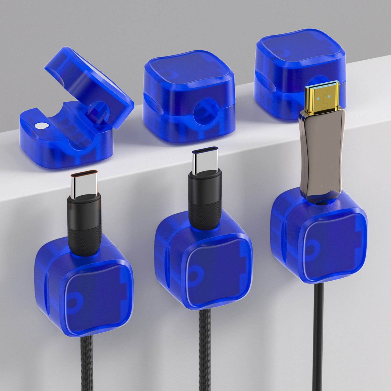 6 Pack Cord Organizer, 360°Rotating Twist-Lock Magnetic Cable ...