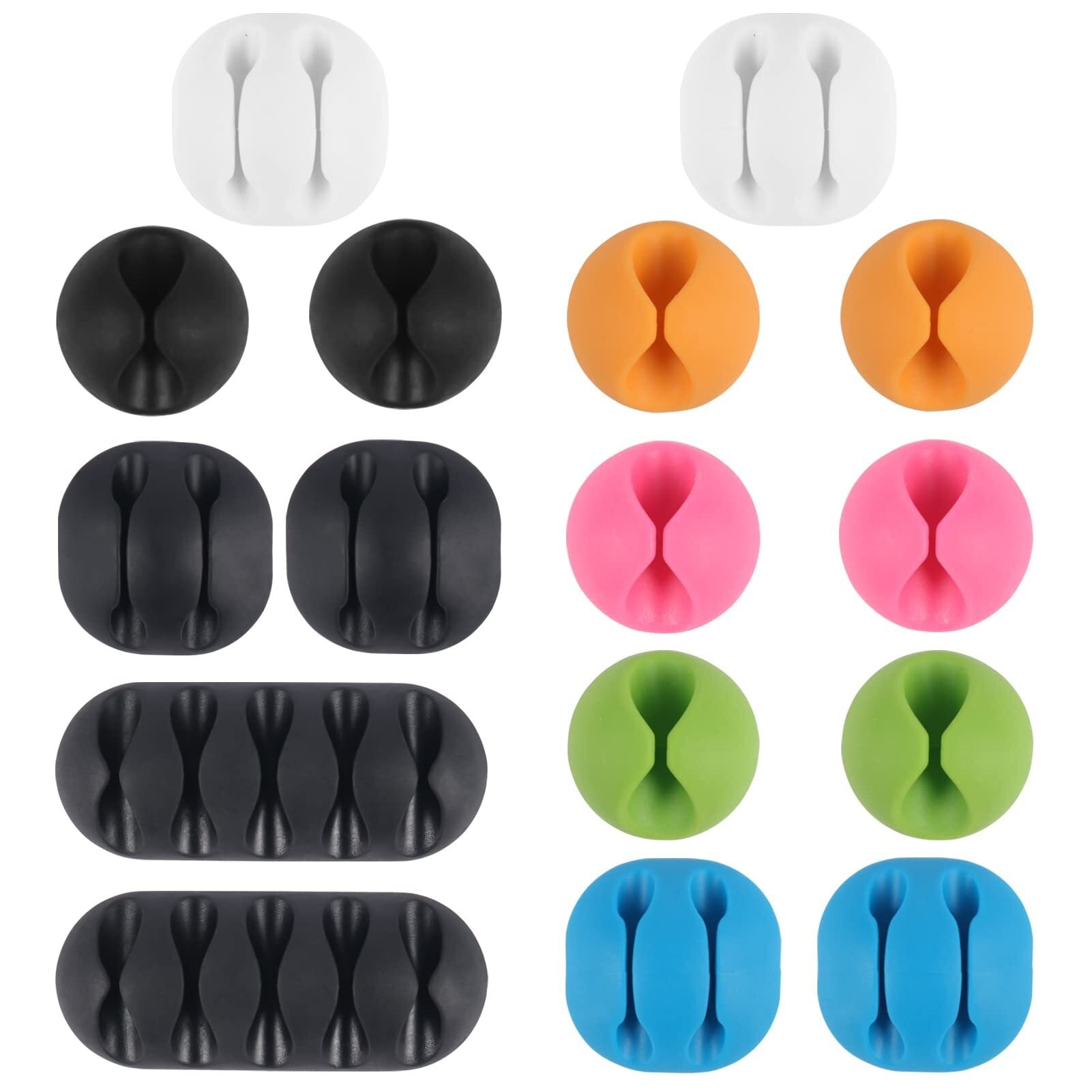 6 Pack Cord Organizer Clips Black Adhesive Cable Holders for Desk ...
