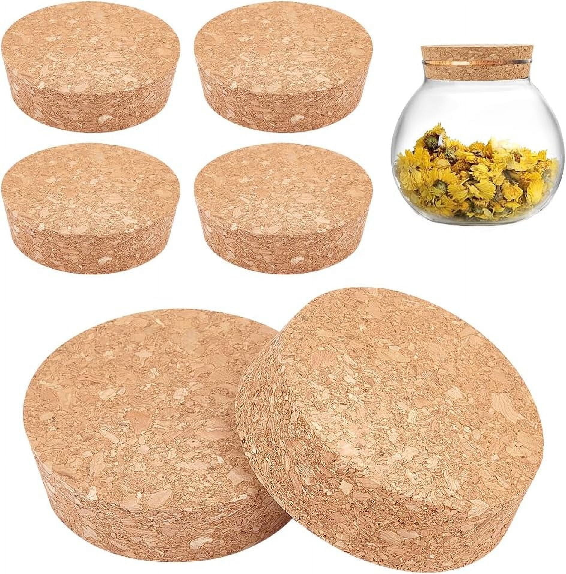 6 Pack Cork Bottle Stoppers Large Tapered Cork Plugs Natural Soft Wood ...