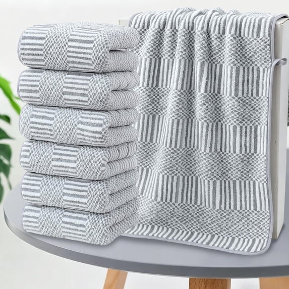 6 Pack Cotton Face Towel – Household Absorbent Adult Towel 13.8x29.5 ...