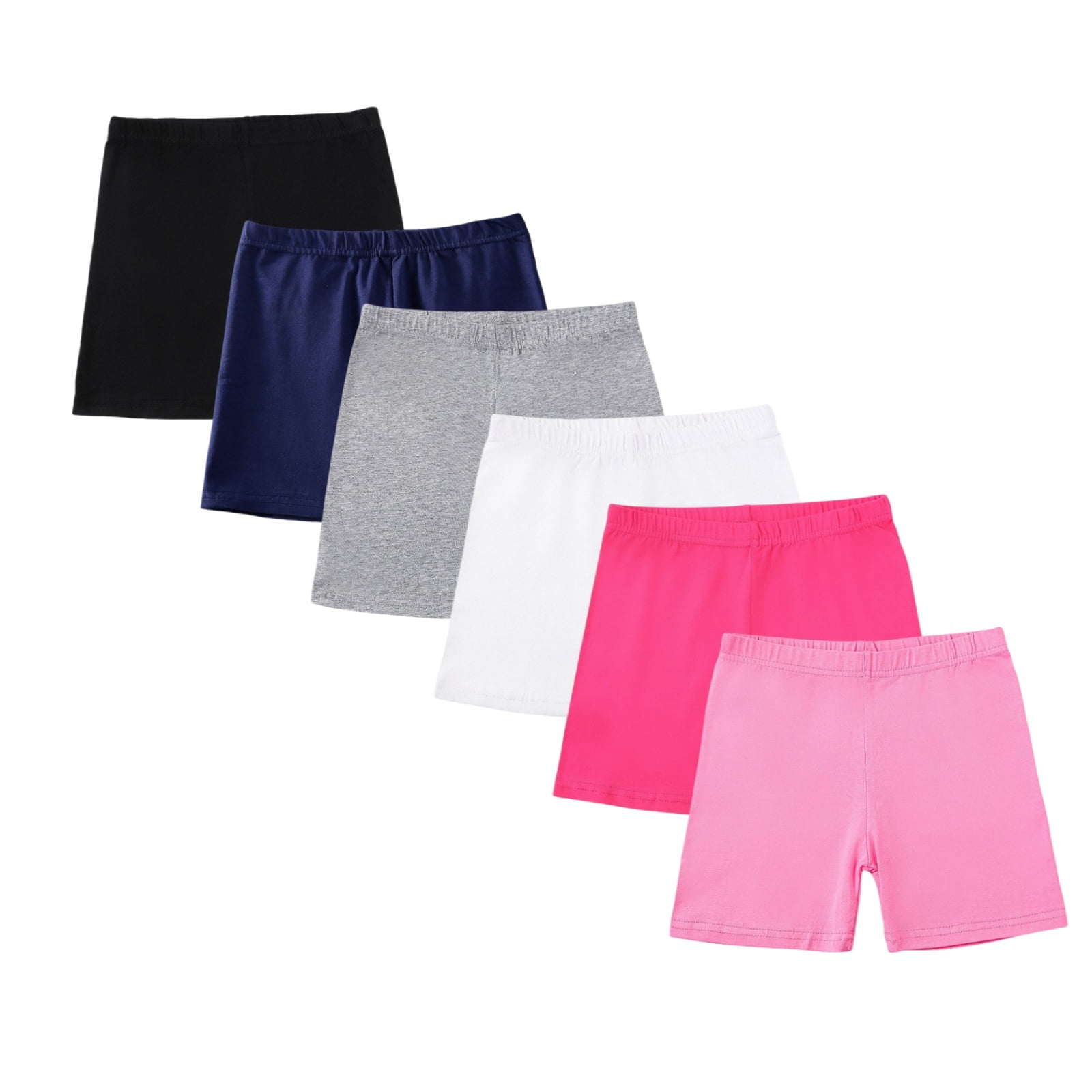 6 Pack Cotton Girls Bike Shorts Cartwheel Toddler Biker Under Dress ...