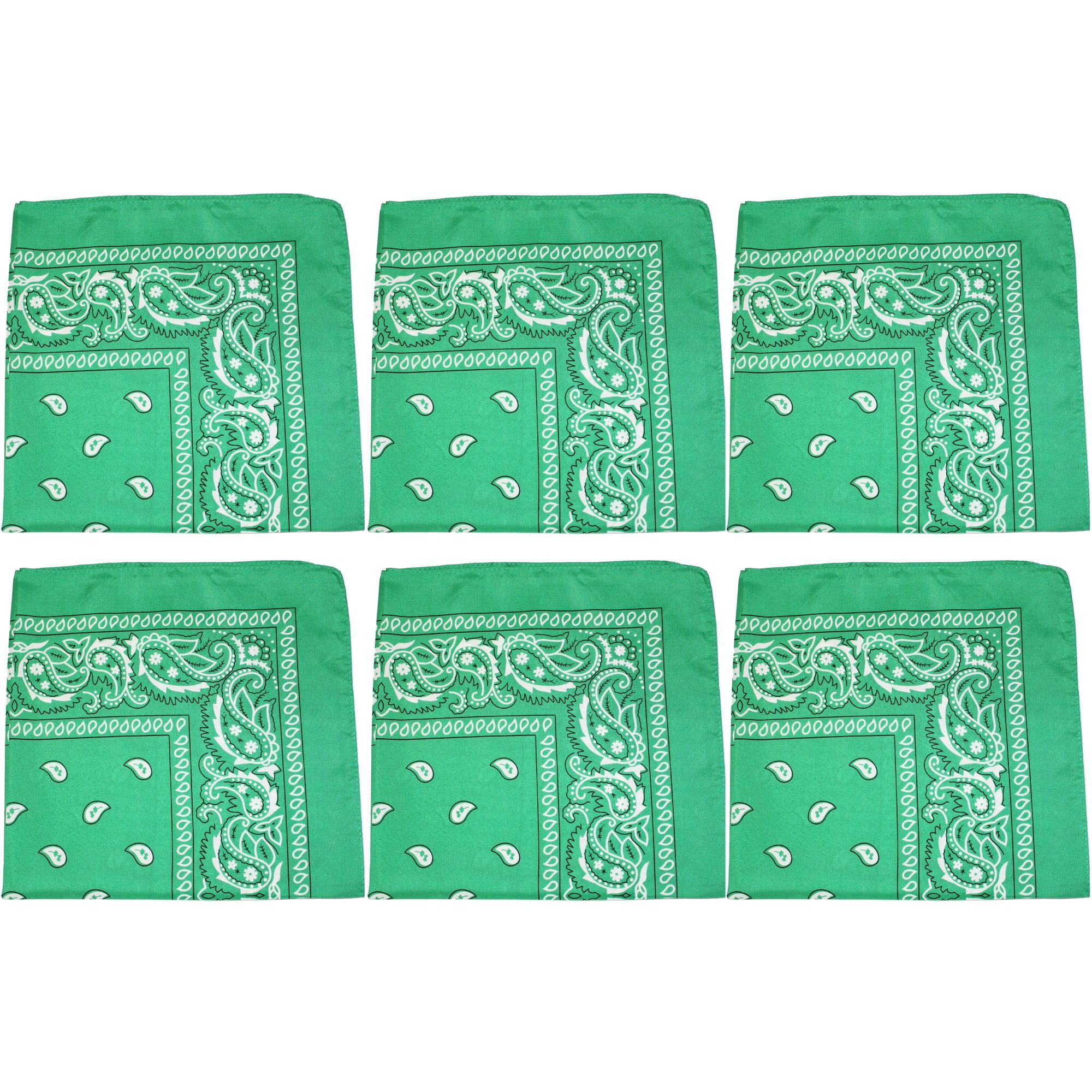 6 Pack Cotton Paisley Bandanas Multi-Purpose Accessories Everyday Use ...