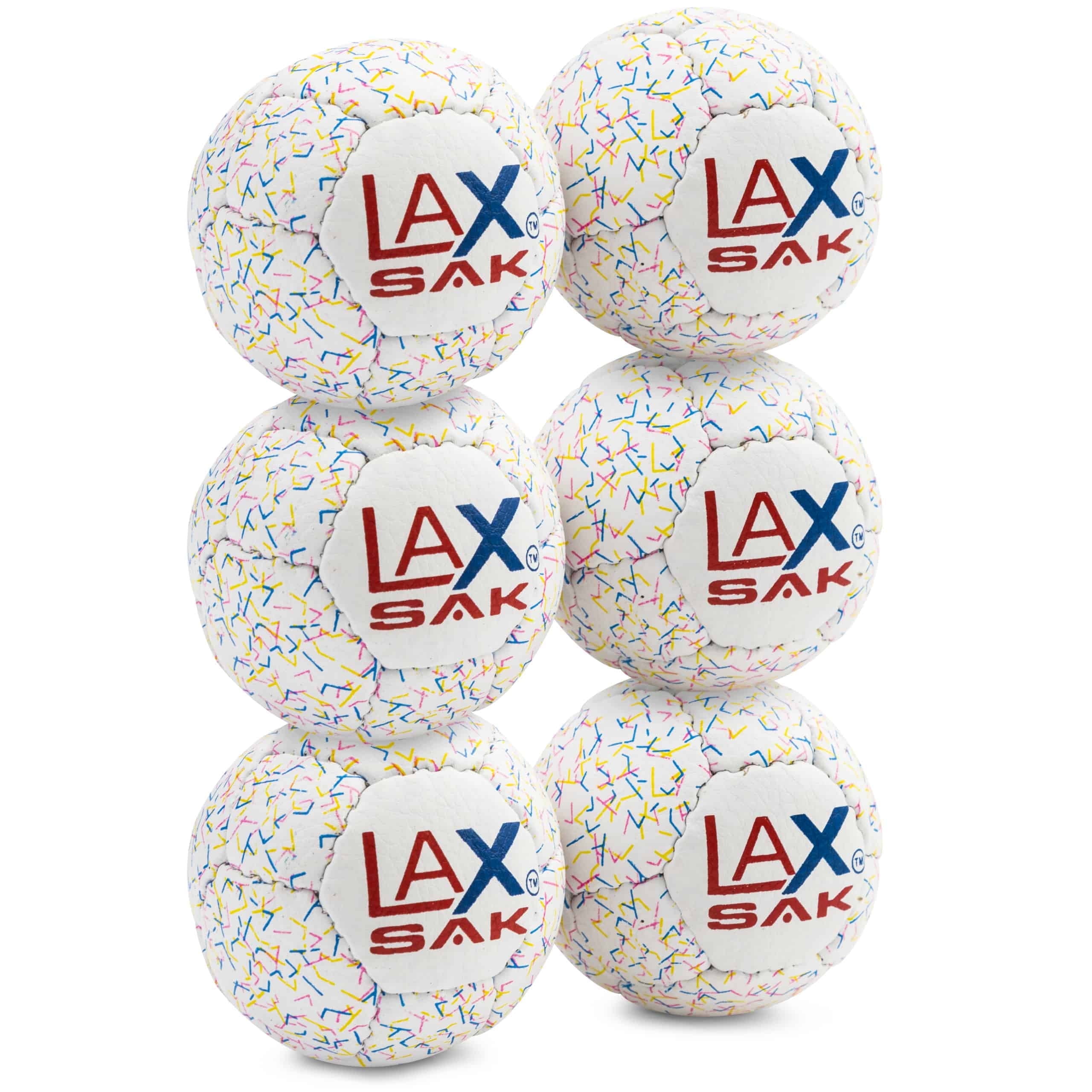 6 Pack Crayon Confetti Lax Sak Lacrosse Training Balls. Same Weight ...