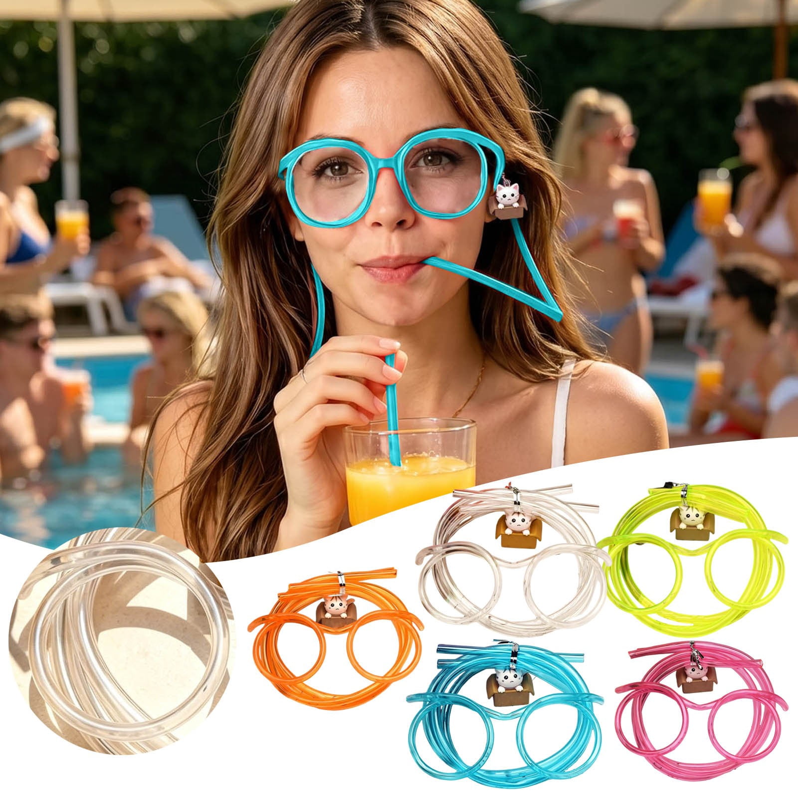 6-Pack Creative Straw Novelty Drinking Straw - Reusable Heart-Shaped ...